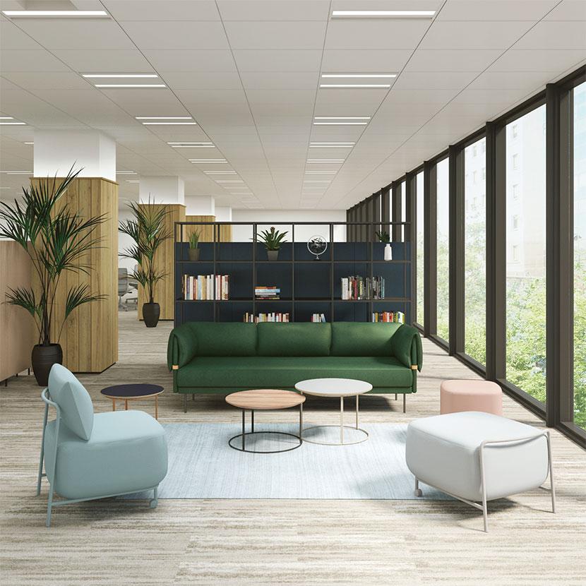 KOKUYO ソファーAny way エニーウエイ Any Sofa エニーソファ 一人用 オフィスラウンジ スツール 布張り キャスター付き 座面高さ450mm NAN-S1C コクヨ ...