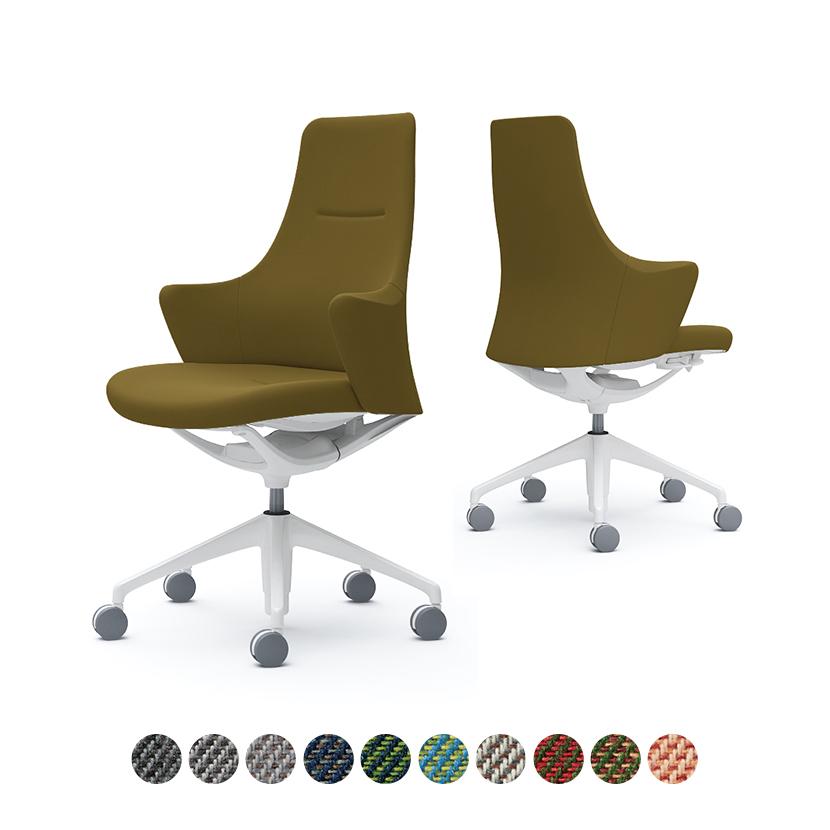 ライブス CD55WW ワークチェア Lives Work Chair オフィスチェア 事務椅子 ハイタイプ 5本脚 ホワイトボディ ホワイト ...