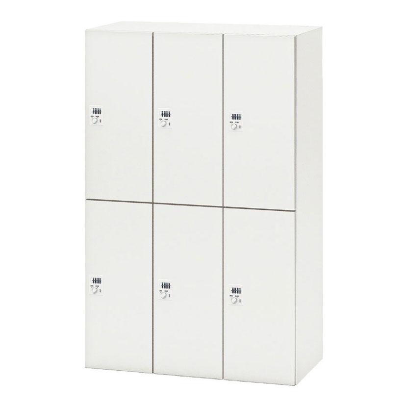 PLUS NL-V140-6FD NL パーソナルロッカー 6人用バーチカル W4 ホワイト ダイヤル錠 幅900×奥行450×高さ ...