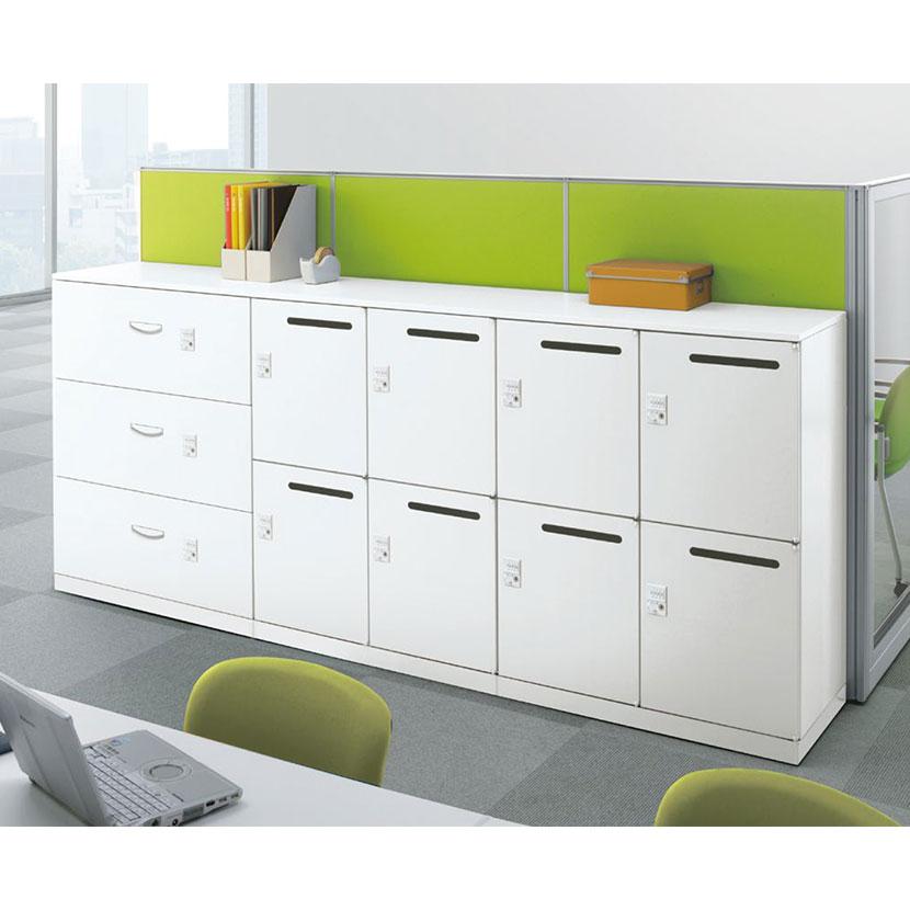 クウォール 4人用 2列2段 メールボックス ダイヤル錠 鍵付き ホワイト 幅900×奥行400×高さ1050mm パーソナルロッカー RW4-N410P-D2 国産 完成品 : オフィス家具 ...