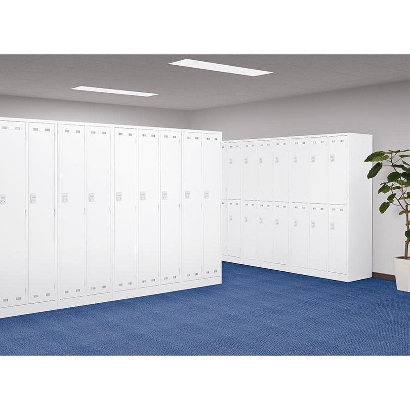 2人用 1列2段 スチールロッカー 収納 職場 オフィス ホワイト ボタン錠 幅317×奥行515×高さ1790mm SLDW-2S-B 国産 完成品 : se-sldw-2s-b ...