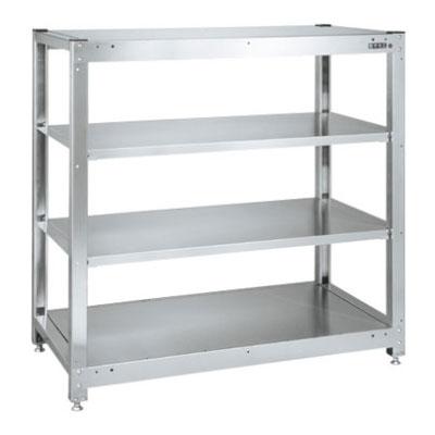 サカエ ステンレスラック 固定式 4段 耐荷重250kg/段 SUS430 幅1200×奥行615×高さ1200mm SLN-1234SU4 ...