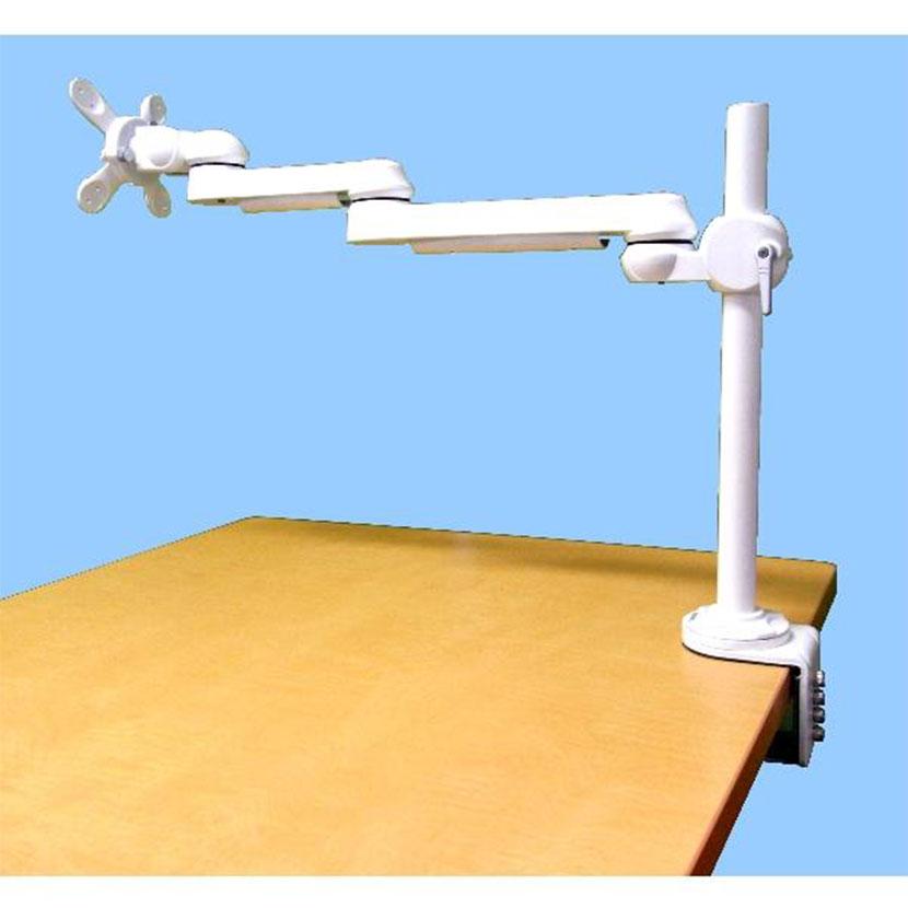 MODERNSOLID モダンソリッド モニターアーム 水平多関節アーム エルゴノミクス 高耐久 クランプ固定 モニター1画面モデル VESAマウント脱着タイプ LA-51SC-1Q-WH ...