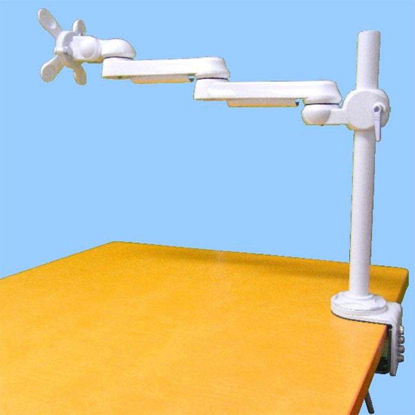 MODERNSOLID モダンソリッド モニターアーム 水平多関節アーム エルゴノミクス 高耐久 クランプ固定 モニター1画面モデル VESAマウント脱着タイプ LA-51SC-4Q-WH ...