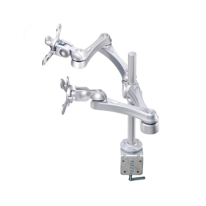 MODERNSOLID モダンソリッド モニターアーム 水平多関節アーム エルゴノミクス 高耐久 クランプ固定 VESAマウント脱着タイプ モニター2画面モデル LA-515-1Q ...