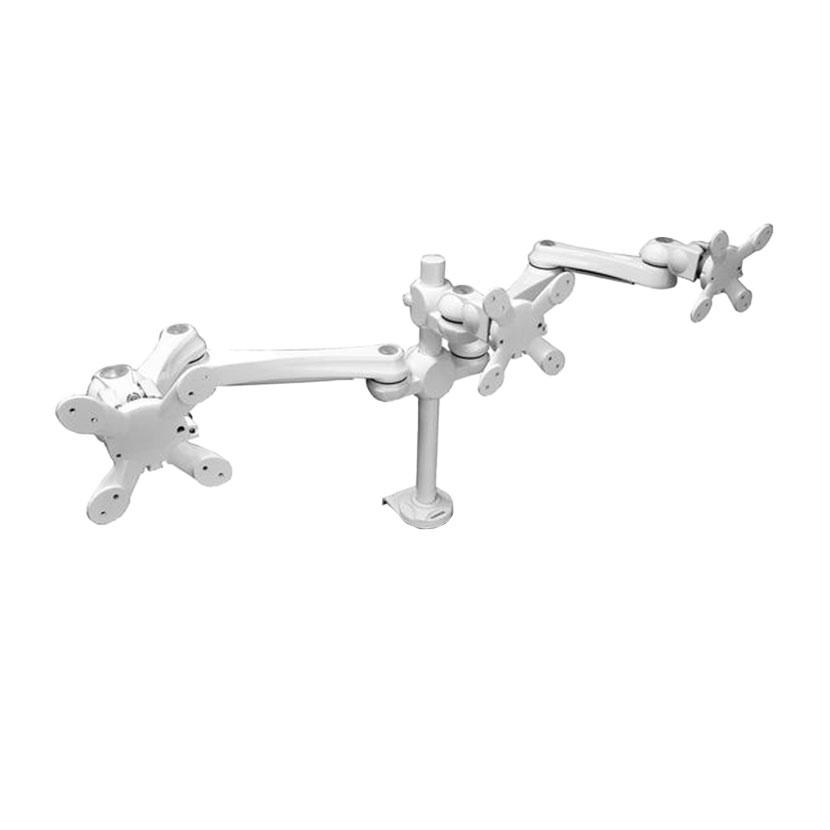 MODERNSOLID モダンソリッド モニターアーム 水平多関節アーム エルゴノミクス 高耐久 クランプ固定 VESAマウント脱着タイプ モニター3画面モデル LA-516-5Q-WH ...