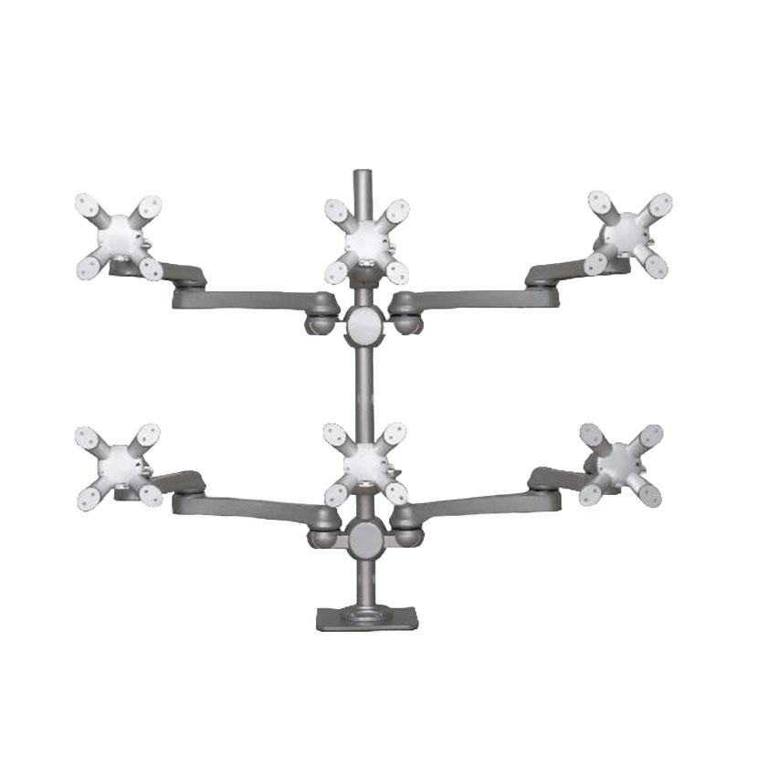 MODERNSOLID モダンソリッド モニターアーム 水平多関節アーム エルゴノミクス 高耐久 クランプ固定 VESAマウント脱着タイプ 2段3列 6画面 LA-518-1Q : オフィス ...