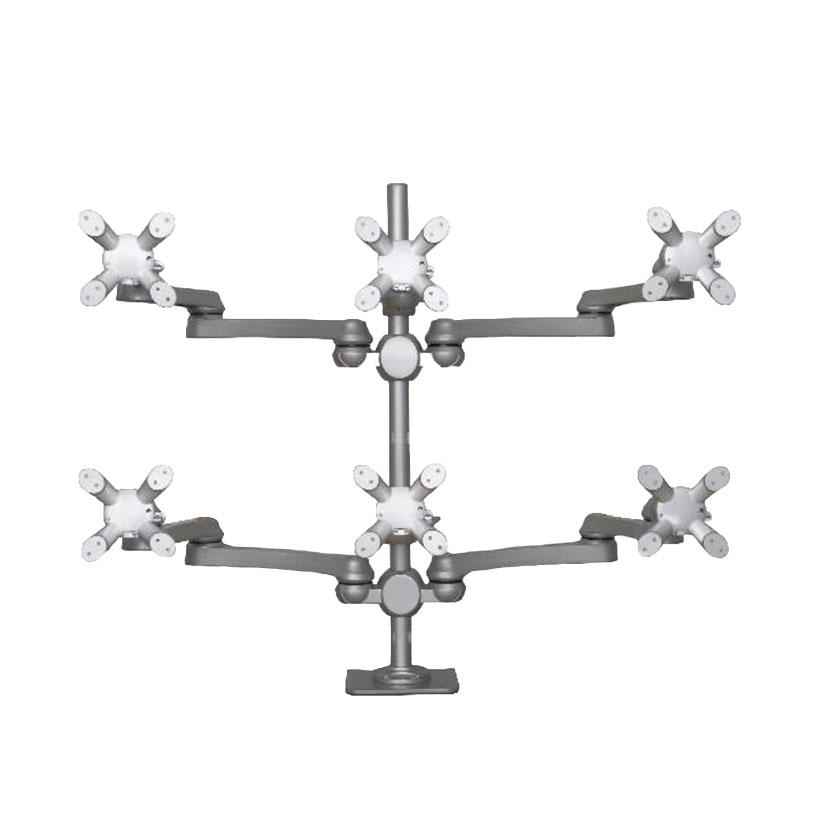 MODERNSOLID モダンソリッド モニターアーム 水平多関節アーム エルゴノミクス 高耐久 クランプ固定 VESAマウント脱着タイプ 2段3列 6画面 LA-518-5Q : オフィス ...