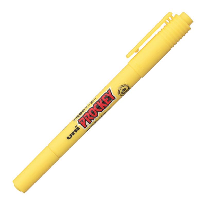 プロッキー 三菱鉛筆 水性サインペン 極細＋細字丸芯 黄 PM120T.2 uni PM-120T PROCKEY : 万年筆の専門店オフィス ...