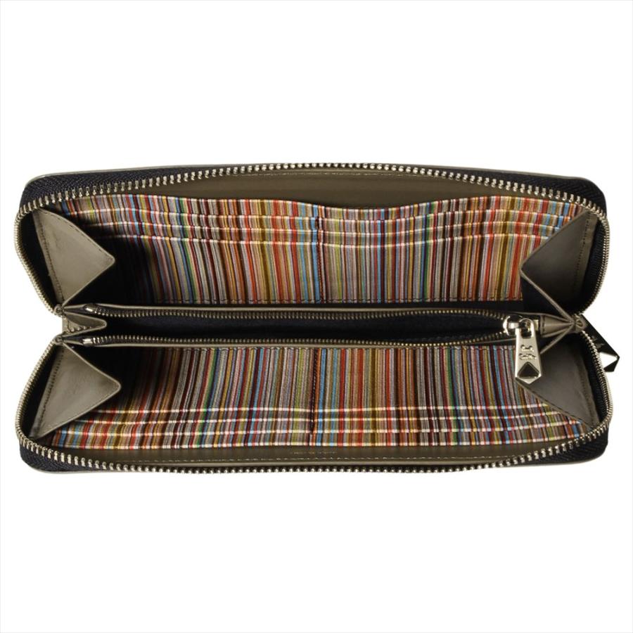 Paul Smith ポールスミス ラウンドファスナー長財布 M1A 4778 BMULTI 34-LT GREYISH GREEN LT ...