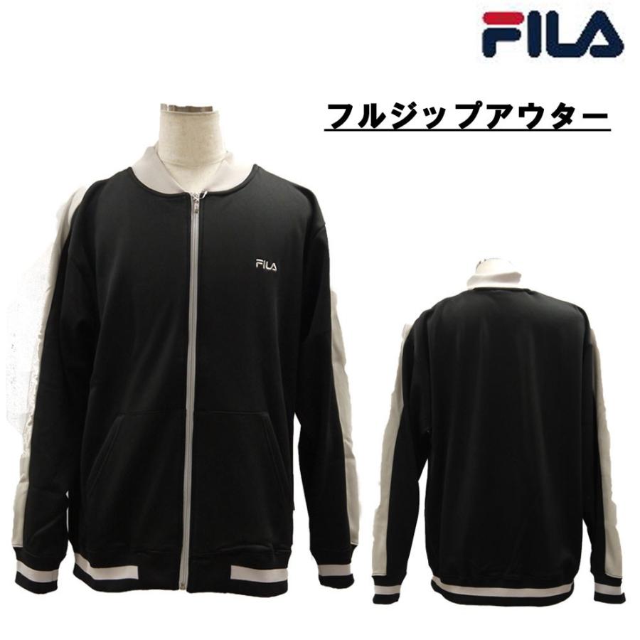FILA 【アウトレット】FILA フルジップアウター ブラック 裏起毛 FM4346 メンズ : OGAWAGOLF - 通販 ...