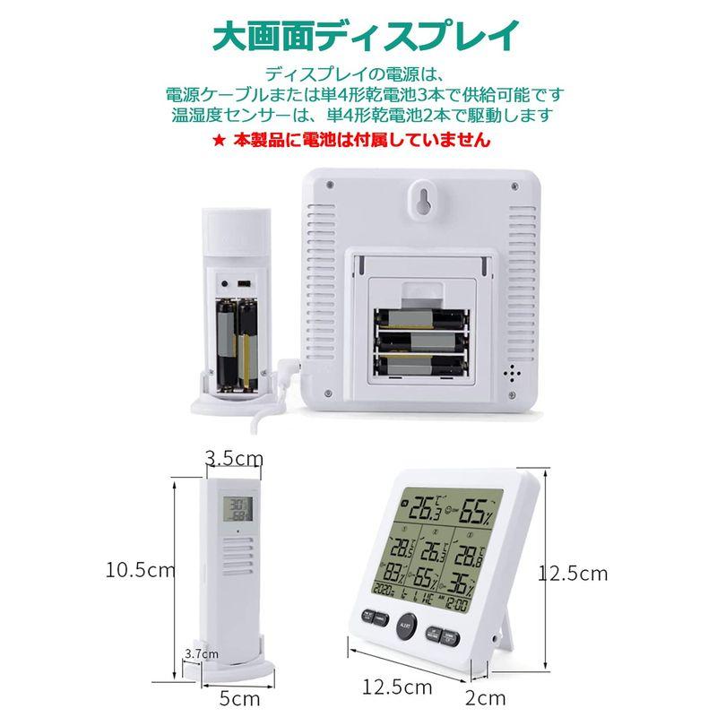 Timloon デジタル温度湿度計 外気温度計 ワイヤレス 温湿度計 室外 室内 3つセンサー 高精度 LCD大画面 バックライト機能付き :20230902090540-00115 ...