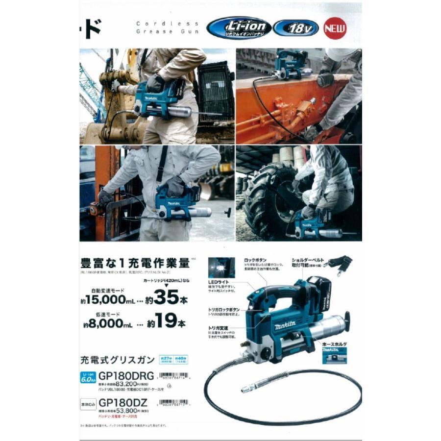 マキタ 充電式グリスガン GP180DZ 本体のみ（バッテリ、充電器、ケース別売り） : 0088381887151 : おぎはら - 通販 - Yahoo!ショッピング