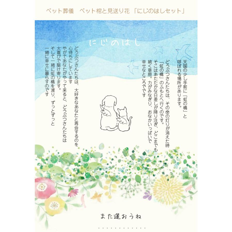 ペット棺 虹の橋セット やすらぎ 棺桶 ペットロス 即日手配 ペット棺 段ボール棺 ペット葬 ペットのお葬式 ペット火葬 お別れ花 ペット供養 納棺 虹の橋 : nijinohashiset ...