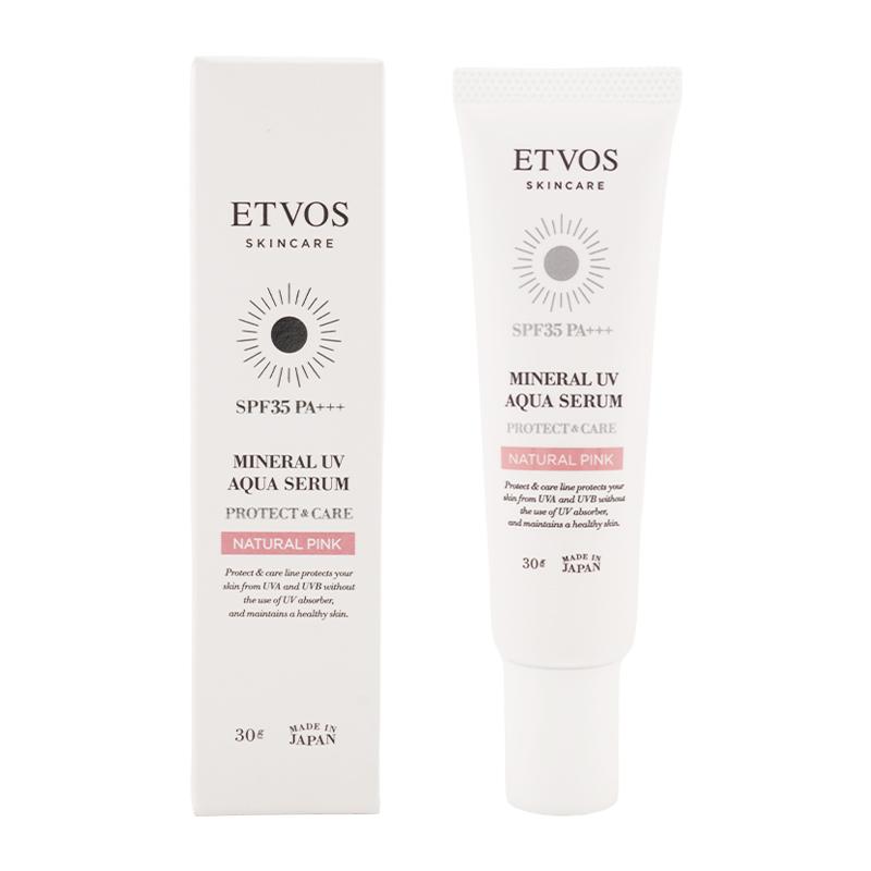ETVOS エトヴォス ミネラルUVアクアセラム ナチュラルピンク 30g SPF35 PA+++ 日焼け止め 美容液 化粧下地 [ギフトラッピング対応] : ダイキヤフー店 - 通販 ...