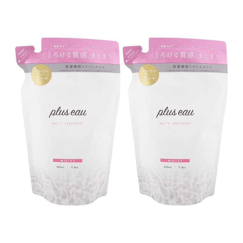 plus eau（プリュスオー） [2個セット]plus eau メルティトリートメント 詰め替え用 350ml 補修美容 シルク美容液 ホワイトフローラル&ペアー[ギフトラッピング対応 ...