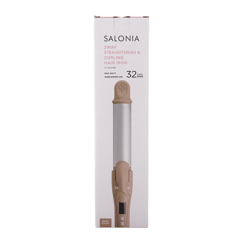 SALONIA サロニア 2WAYストレート&カールヘアアイロン ベージュ 32mm MAX220℃ セラミックコーティング[ギフトラッピング対応] : ダイキヤフー店 - 通販 ...