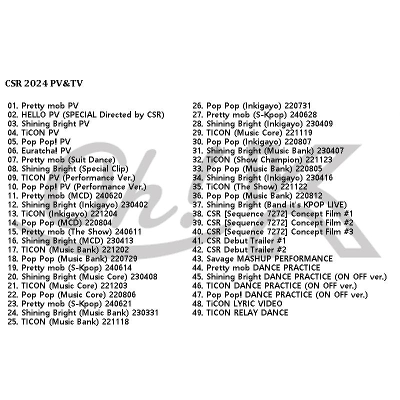 K-POP DVD CSR 2024 PV＆TV - Pretty mob Shining Bright TiCON Pop? Pop ...