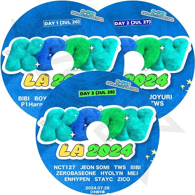 K-POP DVD KCON 2024 IN LA 1-3DAY 3枚SET 2024.07.26-28 - TAEMIN BOYNEXTDOOR Kep1er ZEROBASEONE ...