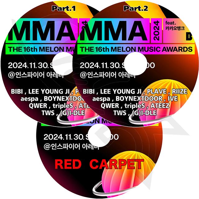 K-POP DVD 2024 Melon Music Awards/ RED CARPET 3枚Set 2024.11.30 IVE AESPA ATEEZ RIIZE (G)I-DLE ...