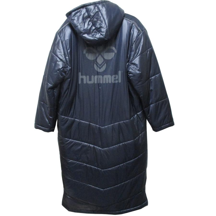 中綿ロングコート ベンチコート メンズ L-Oサイズ 膝下 ヒュンメル サッカー スポーツ フード付き ネイビー 25119 ...