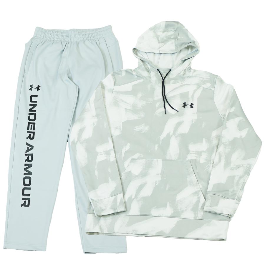 UNDER ARMOUR（アンダーアーマー） スウェット上下 メンズ フリース パーカー プルオーバー フード 裏起毛 セットアップ ホワイト ...