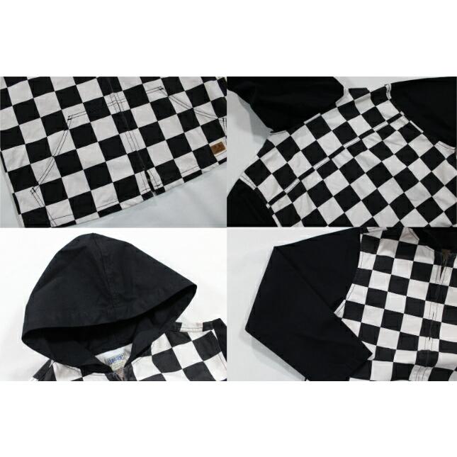 児島ジーンズ ブロックチェックダブルジップパーカー RNB-5065