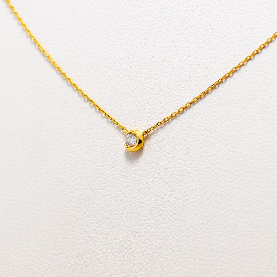 STAR JEWELRY スタージュエリー ネックレス ペンダント ムーン 月 ダイヤモンド 0.04 K18 新品仕上げ 中古 : 御徒町宝石問屋 - 通販 - Yahoo!ショッピング