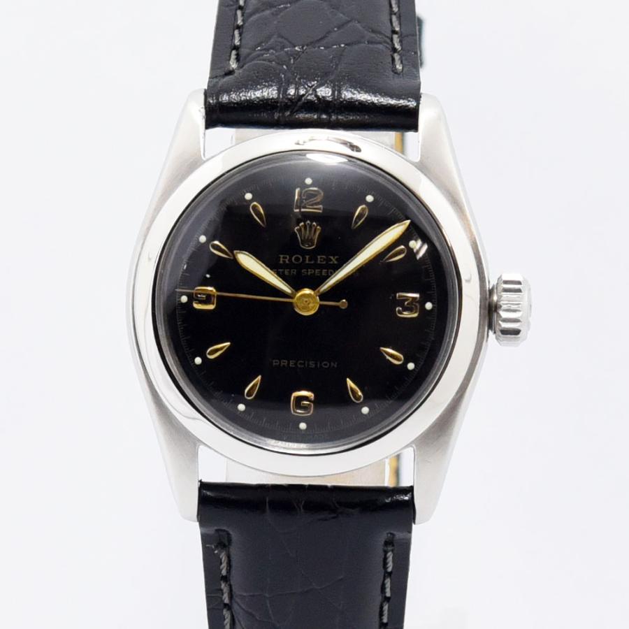 ROLEX ロレックス 中古 ボーイズ オイスター スピードキング プレシジョン 6056 86****番 手巻き SS 新品社外レザー ...