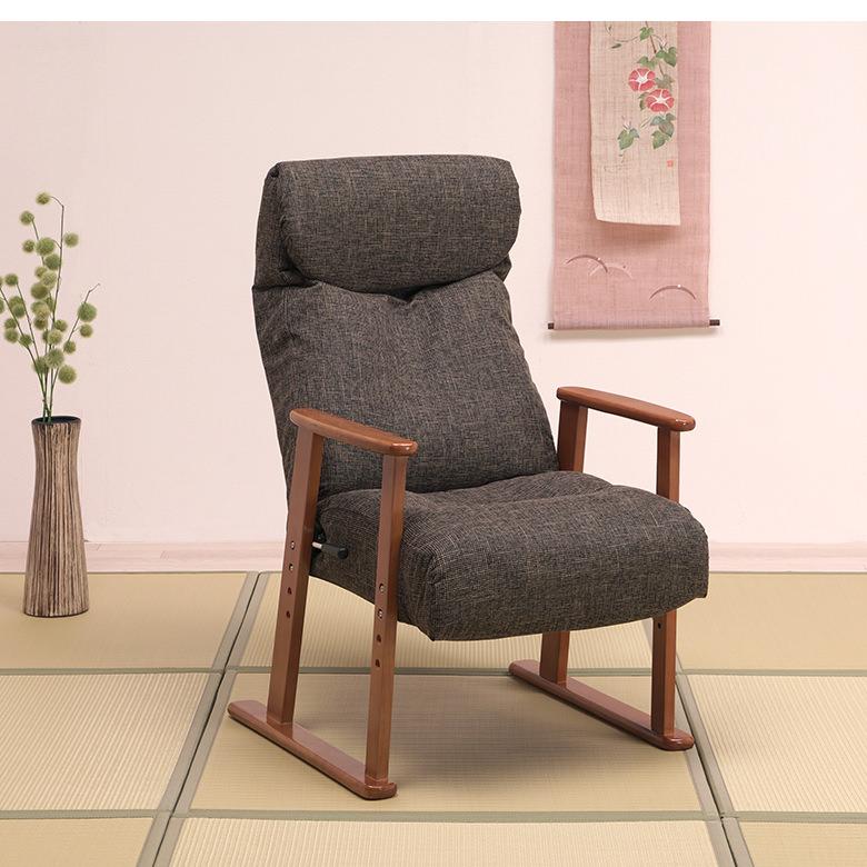 【母の日】【父の日】高座椅子 リクライニングチェア ヘッドギア調節14段階 肘置き付き アームチェア オレンジレッド グレー ブラウン 高さ3段階調整 ハイバック : 大川家具通販リラックス ...
