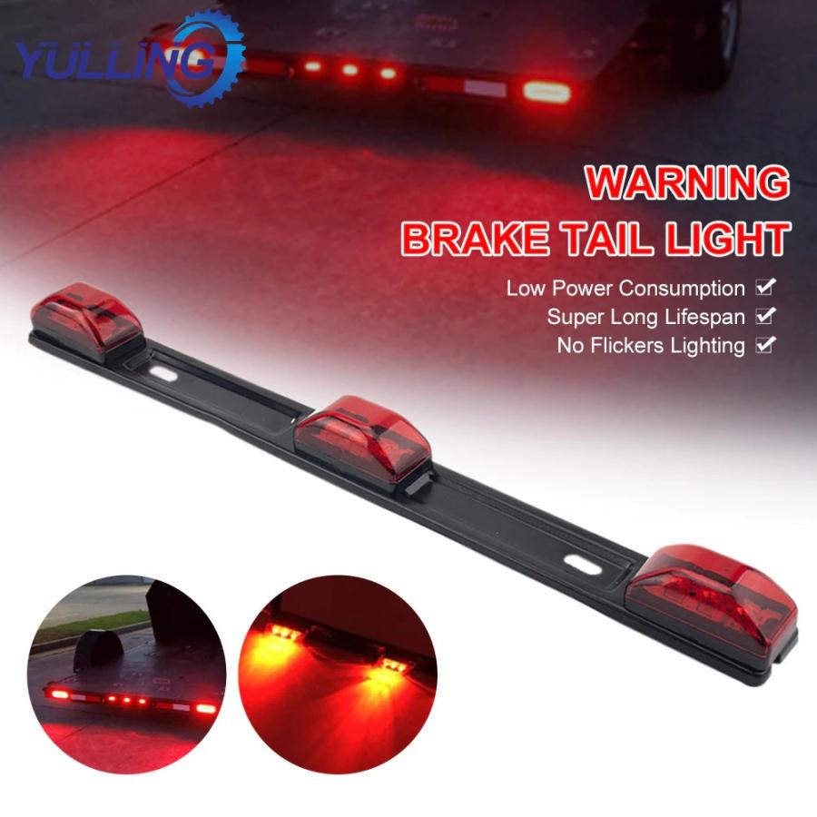 汎用 レッド LED ブレーキ ライト バー テールライト サイドマーカー ランプ シグナル トラック トレーラー RV 12V 9 LEDs 車 自動車 : 大川商店 - 通販 ...