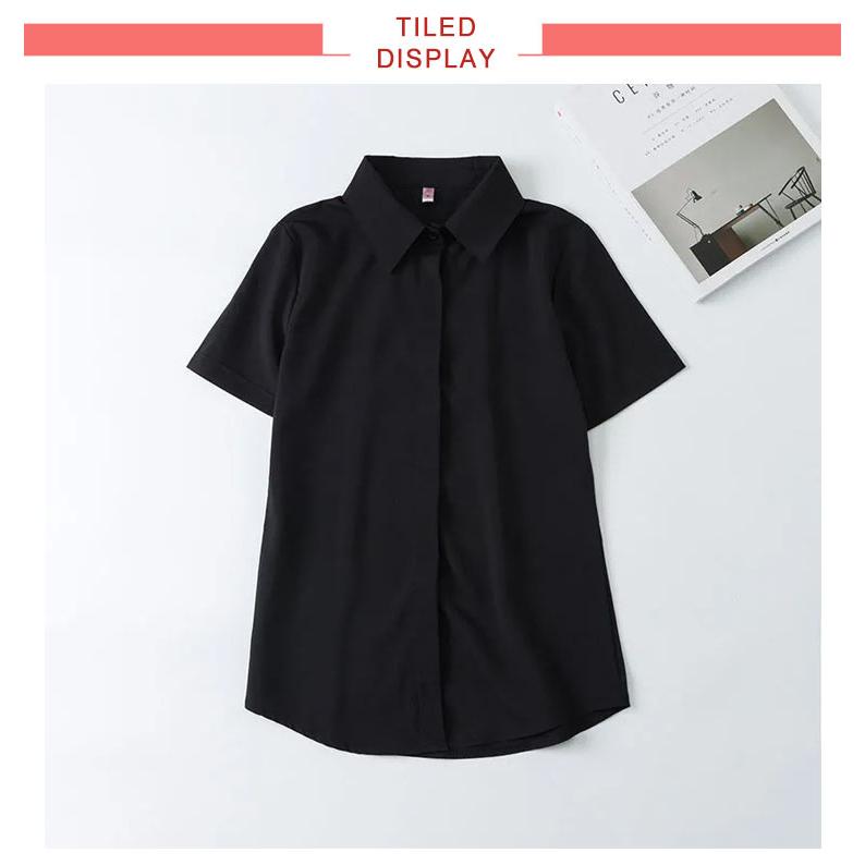 制服 学生服シャツ 半袖 S〜8XL！大きいサイズ 白シャツ レディース ビジネス ワイシャツ 白 黒 大きいサ : NSショップ - 通販 - Yahoo!ショッピング