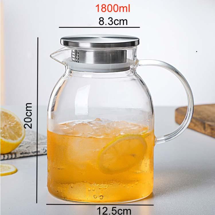 ガラスピッチャー 耐熱 直火電気ケトル対応 ガラスケトル 耐熱ガラス ティーポット 1800ml 1200ml 直火 ガラスポット 大容量 ホウケイ酸 : NSショップ - 通販 ...