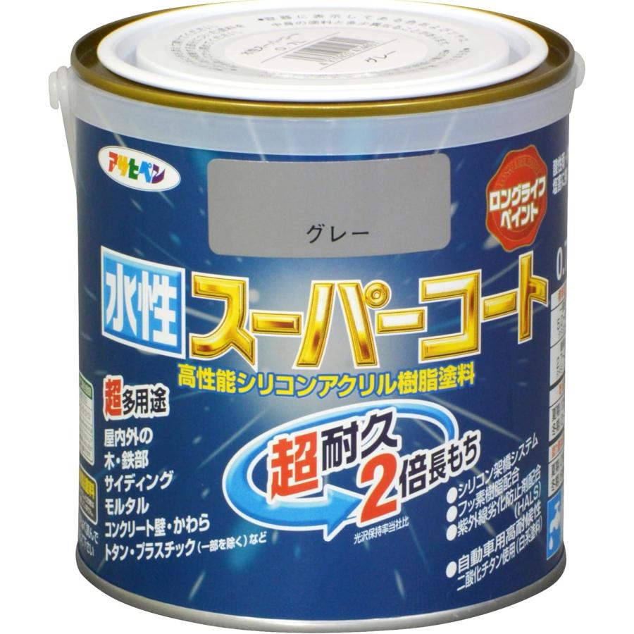 アサヒペン アサヒペン 水性スーパーコート 0．7L グレー : OKツールYahoo!店 - 通販 - Yahoo!ショッピング