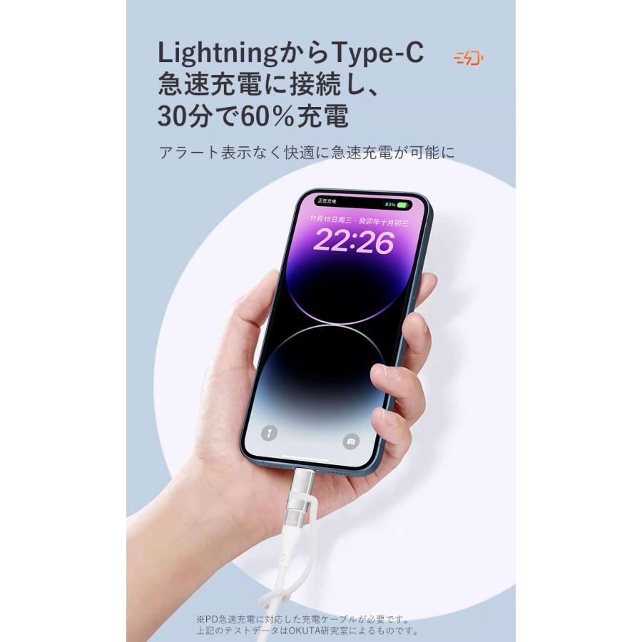 OKUTA iphone15 変換アダプタ ライトニングからタイプC 変換アダプター Lightning to Type-C type-c usb type−c iphone 充電 ケーブル ...