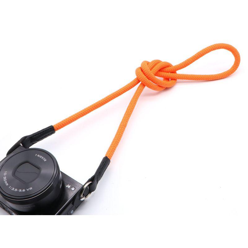 INPON カメラストラップ ネックストラップ 金属リング/リングカバー付き 一眼レフ/ミラーレス/コンパクトカメラ用 オレンジ 線径8mm ...