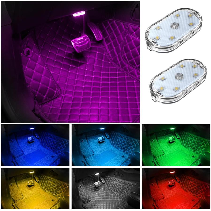 車内照明LED読書灯 7色切り替え USB充電 タッチミニアンビエントライト 車両 汎用2個/パック : OLC-store - 通販 - Yahoo!ショッピング