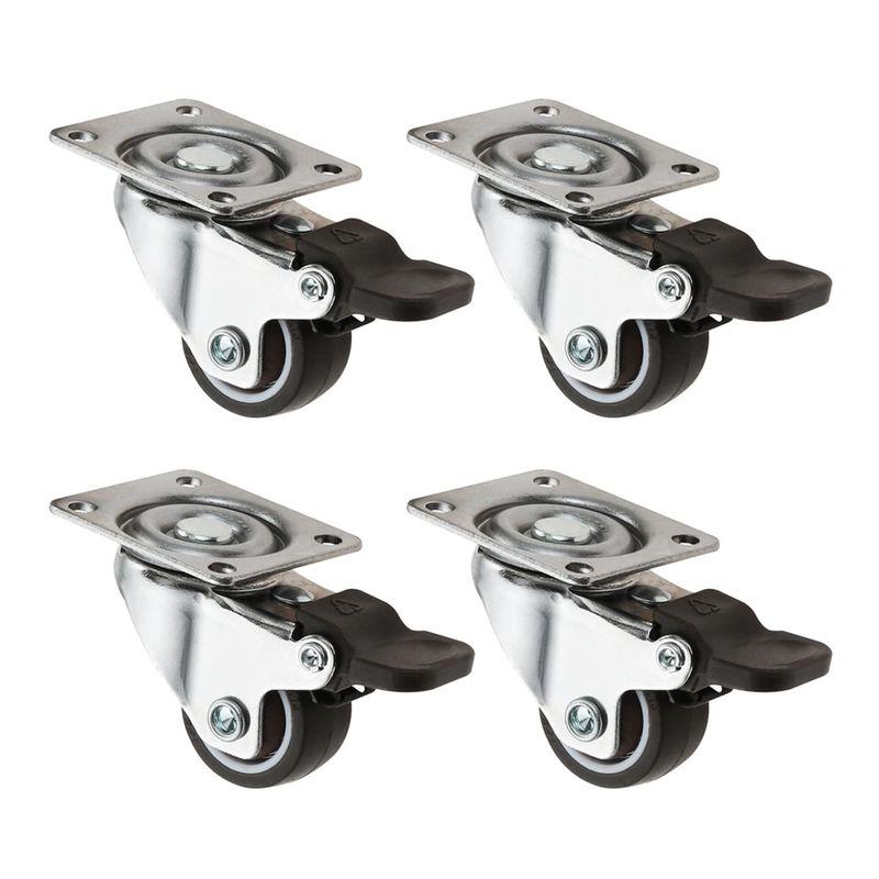 Yetaha キャスター 車輪 合計耐荷重44kg 360度回転 静音 ストッパー有り 4個組 DIY交換用 (1インチ単輪×4) : 20231111203629-00084 : OLC ...