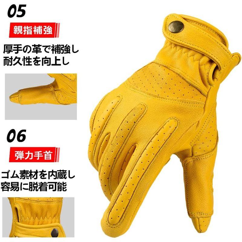 Amazon限定ブランドOZERO（オゼロ) バイクグローブ 春秋 夏 スマホ対応 革手袋（山羊革） オートバイ サバゲー 自転車 アウトド : 20231114004508-00459 ...