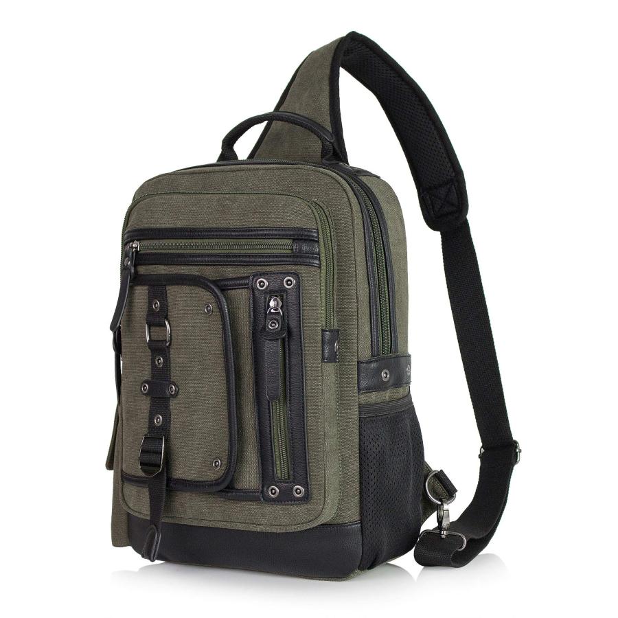 Basicpower ベーシックパワー ボディバッグ ワンショルダーバッグ メンズ ミリタリーバッグ 斜めがけバッグ ビッグ 帆布 A4 1 : 20240430090628-00392 ...