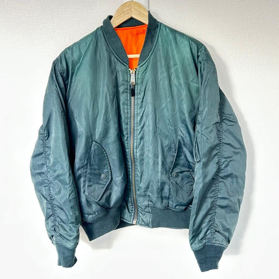 (^w^)b 80s 90s ヴィンテージ MA-1 フライトジャケット 中綿 ナイロン100% アウター 防寒 ミリタリー ダークグリーン メンズM/Y11200YY : y11200yy ...