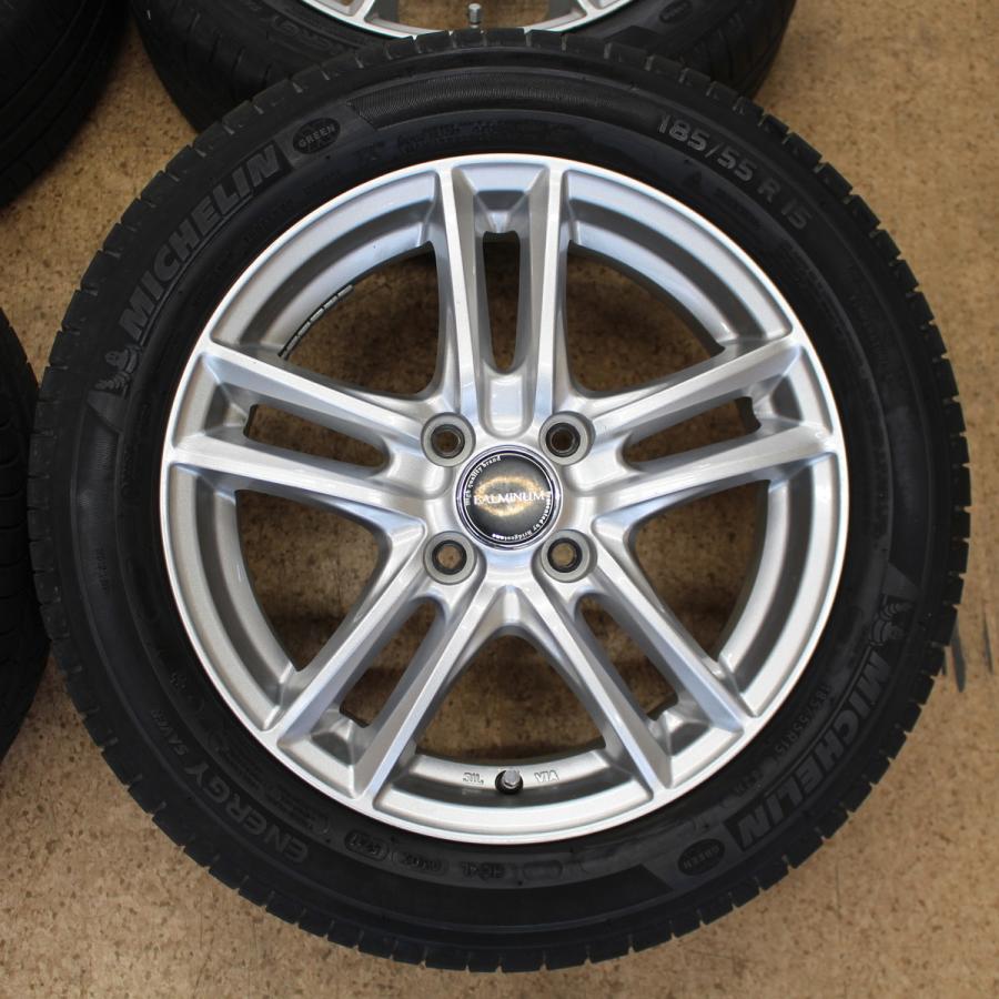 ENERGY（ミシュラン） bB フィット シャトル マーチ キューブ シビック ベリーサ等 15インチ ミシュラン エナジーセイバー 185/55R15 タイヤ ホイール 4本SET ...