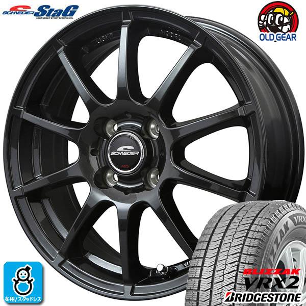 ブリザック VRX 【2024年製】155/65R14 75Q ブリヂストン VRX2 新品 スタッドレスタイヤ ホイール4本セット MID シュナイダー スタッグ 14インチ 4.5J ...
