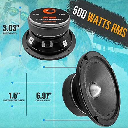 Lanzar OPTI6MI Opti Drive 500 Watt 6.5-Inch High Power Midbass Speaker ...