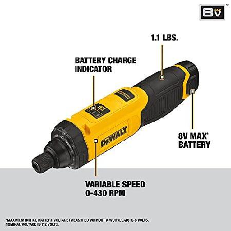 DEWALT 8V MAX Cordless Screwdriver, Gyroscopic, Rechargeable, Battery ...