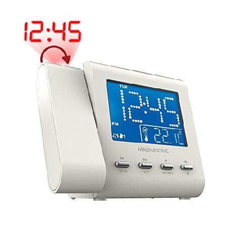 Magnasonic Projection Alarm Clock with AM/FM Radio, Battery Backup ...