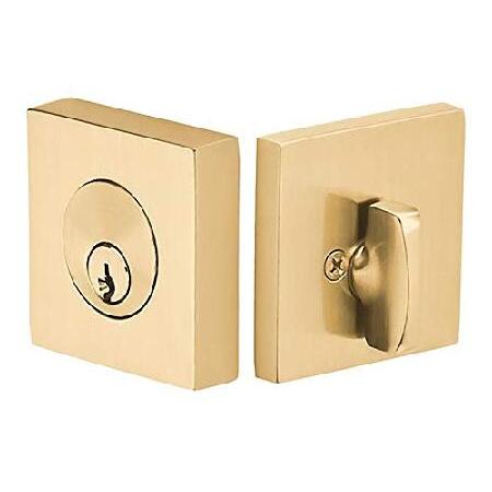 Emtek Hardware デッドボルト シングルシリンダー 正方形 ソリッドブラス モダンスタイル Cキーウェイ モデル:8469 色 ...