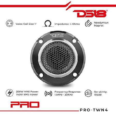 DS18 PRO-TWN4 高圧縮ネオジムスーパーブレットツイーター 1インチ VC 280 Max 140W RMS、クロスオーバー内蔵4オーム - DS18ツイーターはPro Audio ...