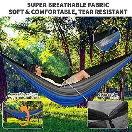 Camping Hammock with Mosquito Bug Net Tent and Rain Fly Tarp, Portable ...