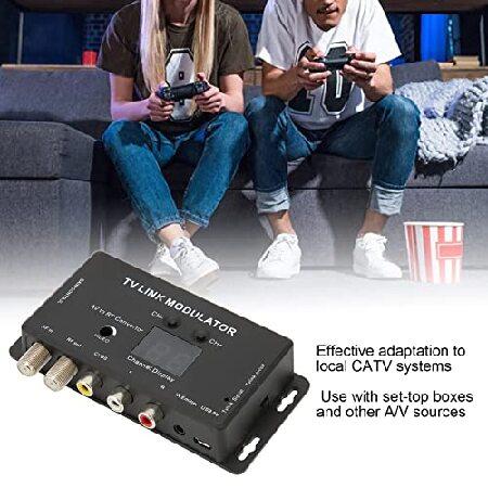 【並行輸入品】 TV Link Modulator, Mini AV to RF UHF Modulator Support PAL NTSC Adjustable Output Gain ...